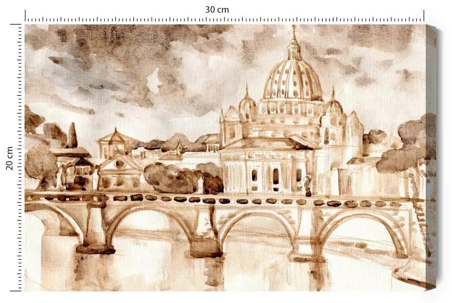 Obraz Řím Malovaný Akvarelem Nedostatek Nedostatek Plátno Canvas 120x80