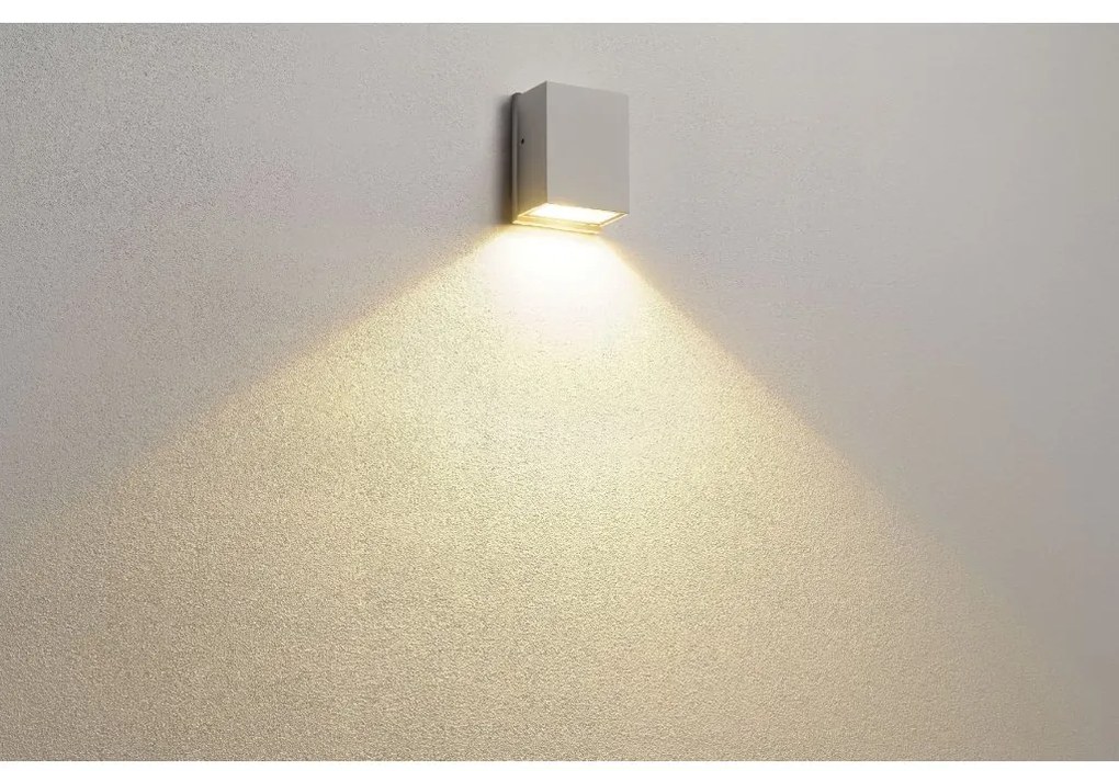 SLV 232431 Quad 1 XL, bílé nástěnné venkovní svítidlo se svícením dolu, 4,5W LED, 3000K, výška 11cm, IP44