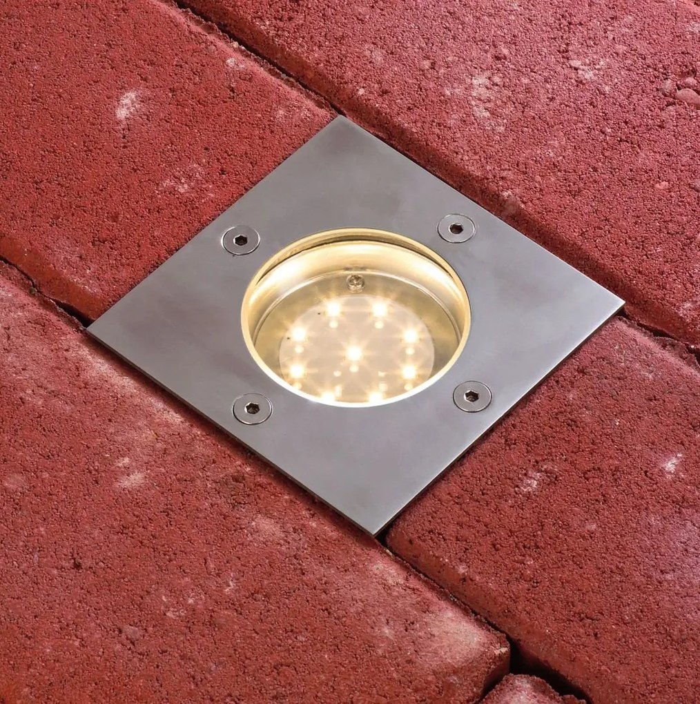 P 94227 Plug & Shine zemní svítidlo hranaté IP65 3000K 4W 24V stříbrná - PAULMANN