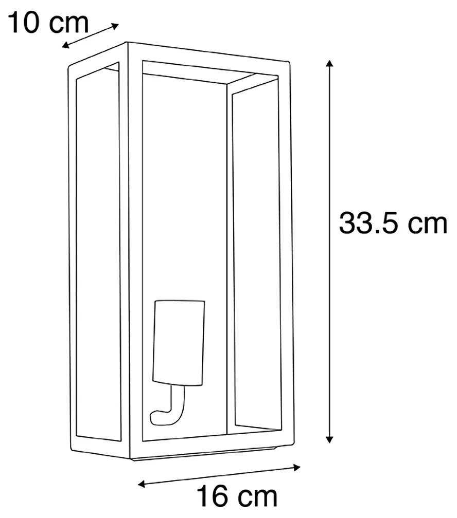 Sada 2 venkovních nástěnných světel černých IP44 se sklem - Rotterdam