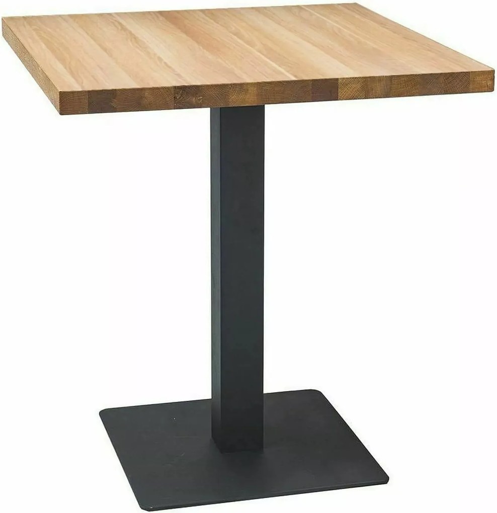 Jídelní stůl Puro 80 cm lamino dub přírodní/černý