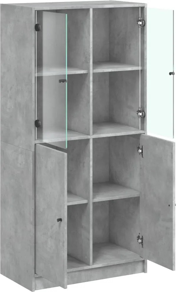 Highboard s dvířky betonově šedý 68x37x142 cm kompozitní dřevo 3295867