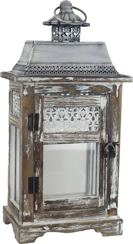 Dřevěná lucerna malá D6044/M - 40,5 cm