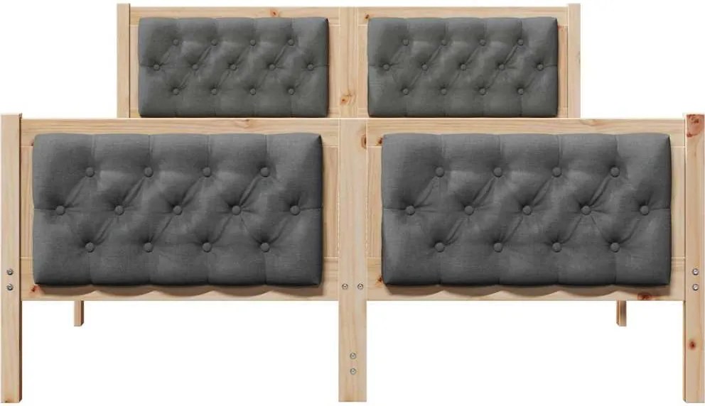Rám postele s čelo Tmavě šedá 140 x 190 cm Masivní borové dřevo 3394294