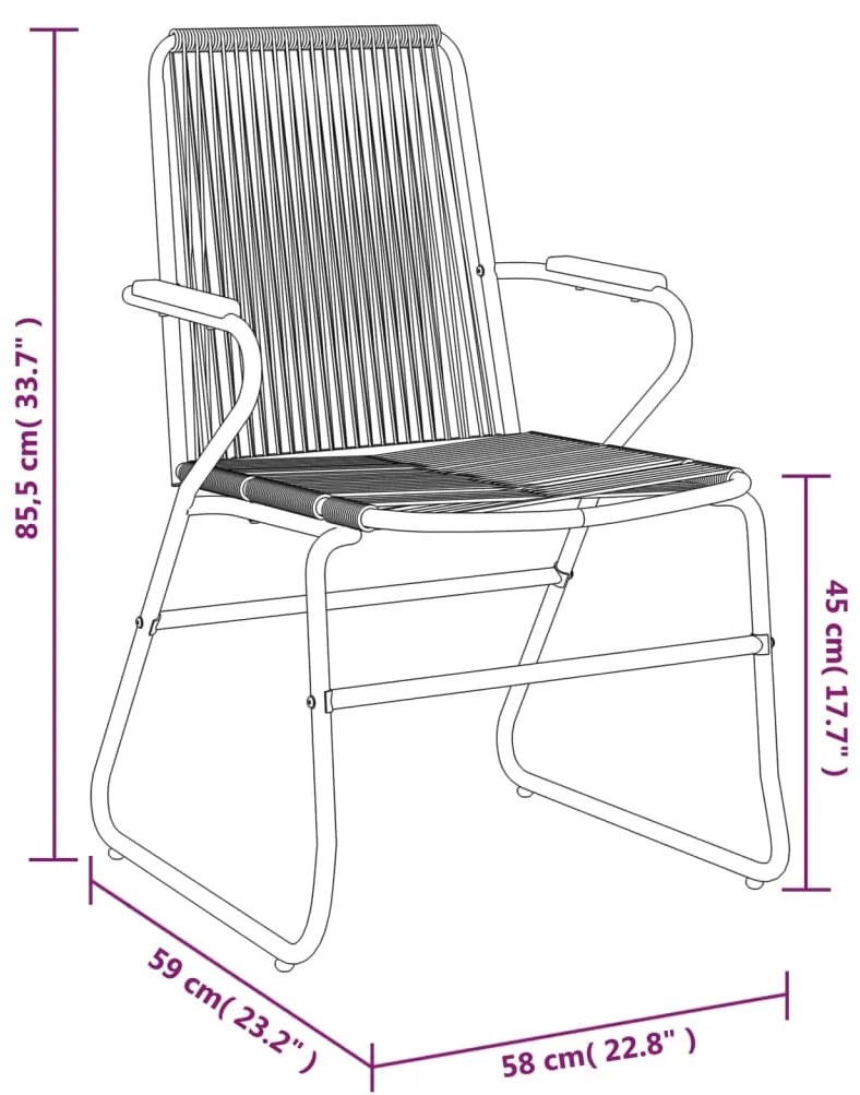 Zahradní židle 2 ks černé 58 x 59 x 85,5 cm PVC ratan,  312173