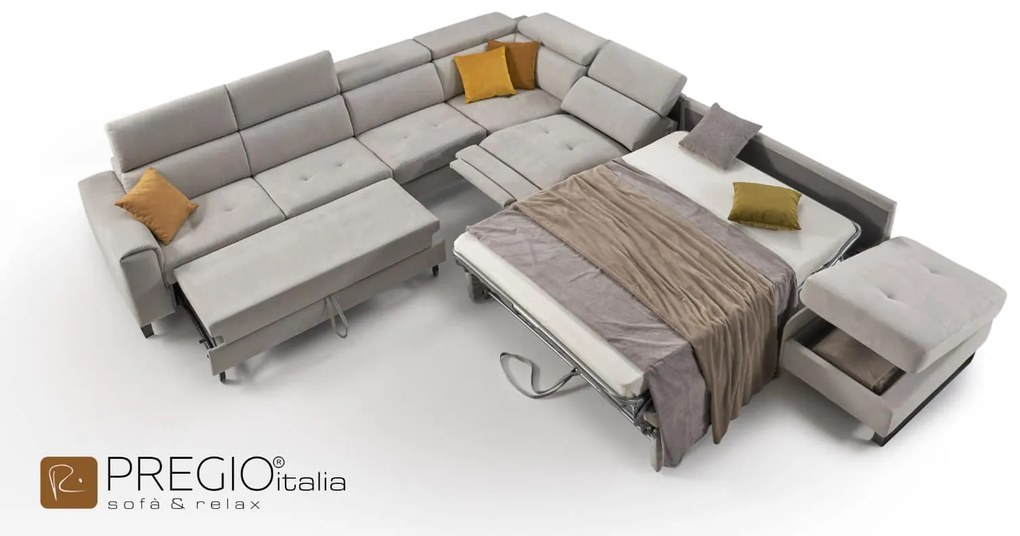 Pregio Italia sofa&relax Modulární sedací souprava PARK Provedení: 2+rohový díl + 2 + taburet, Vzorník látek: tekno fibra 20 blue