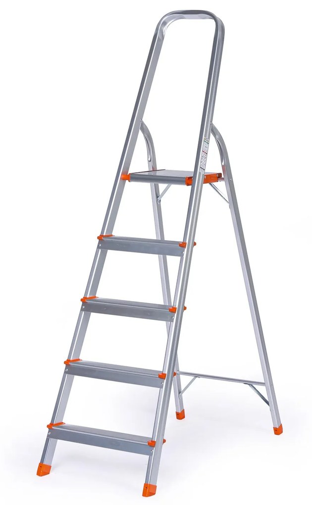 Jednostranné hliníkové schůdky, 1x5 stupňů, výška 1,05 m