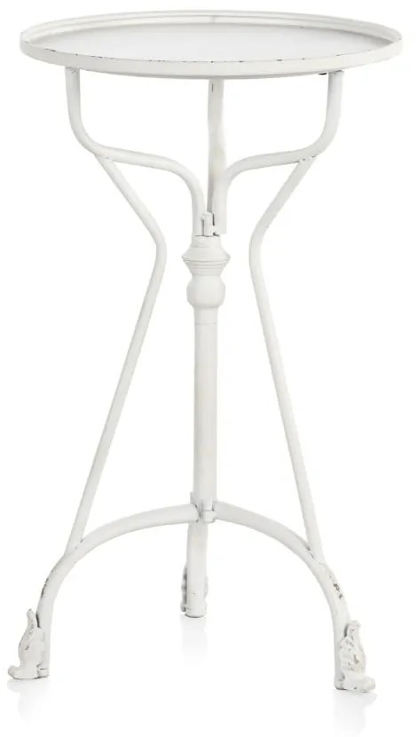 Bílý kovový příruční stolek Geese Industrial Style, ⌀ 42 cm