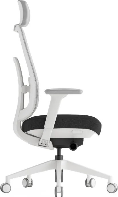 Office Pro Kancelářská ergonomická židle K42 WHITE SP – síť/ čalouněná, černá