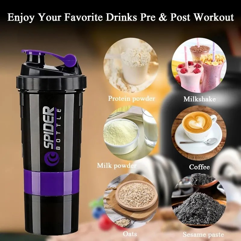 Flamenco Mystique Sportovní šejkr 500ML s Twist Off víkem a sítkem na proteinové nápoje BD55FIO