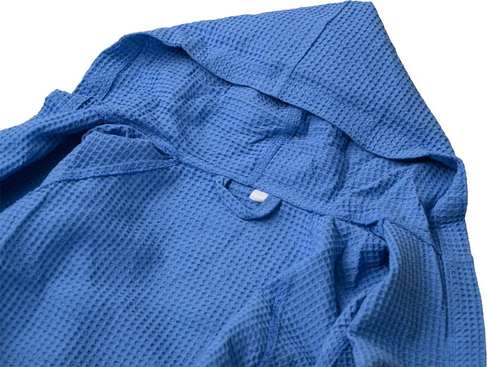 Vaflový župan s kapucí SPAFFLE, světle modrý Velikost: XL