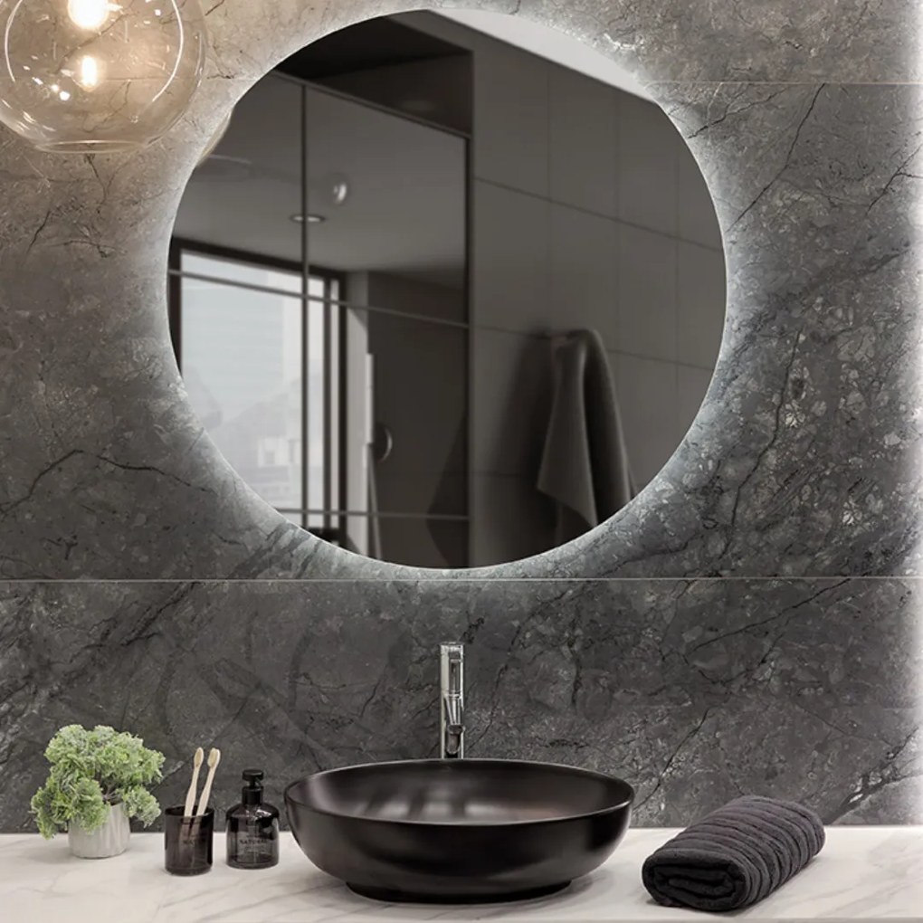 Laveo Desna, umyvadlo na desku 515x395x135 mm, černá matná, LAV-VUD_B251