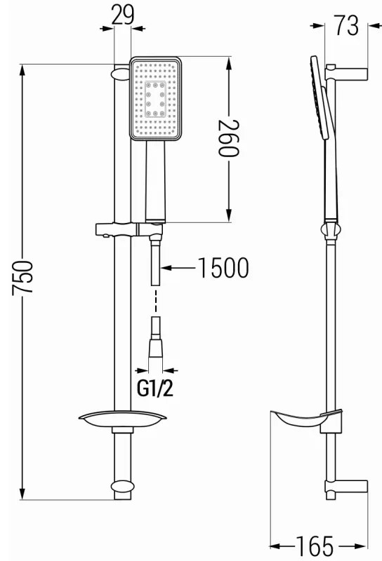 Mexen sprchový set DB54, černá/chrom, 785544584-17