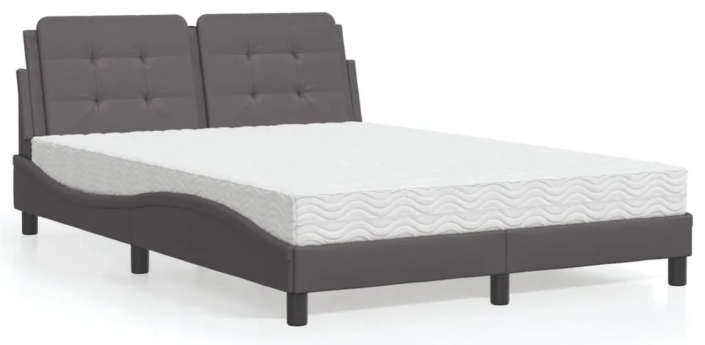 Rám postele bez matrace Zadar šedá 140 x 190 cm umělá kůže 3208862