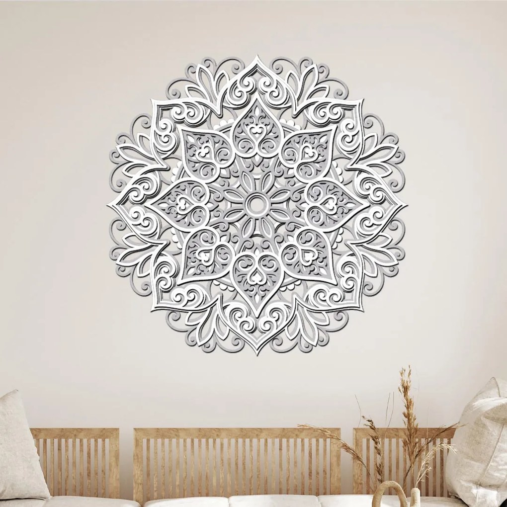 dřevo života 4 vrstvá mandala Srdcem k úsměvu Zvolte rozměr Ø (cm): 60, Zvolte barevný dekor: javor-bila