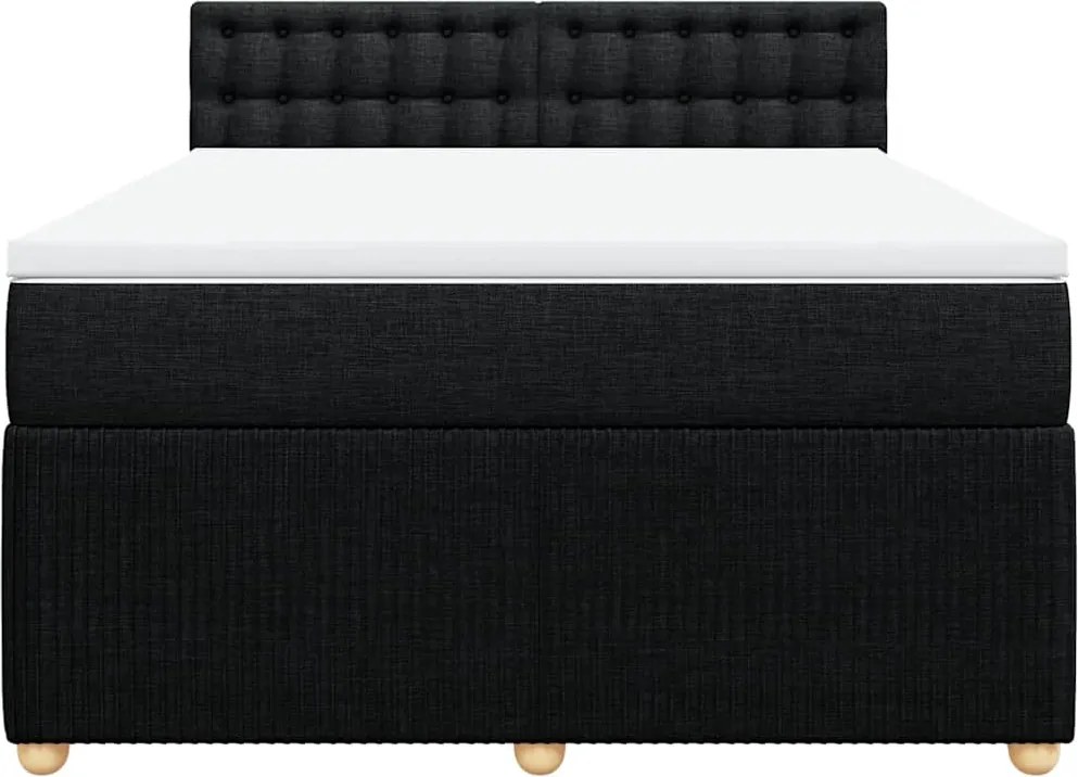 Box spring postel s matrací černá 140 x 190 cm textil 3289767