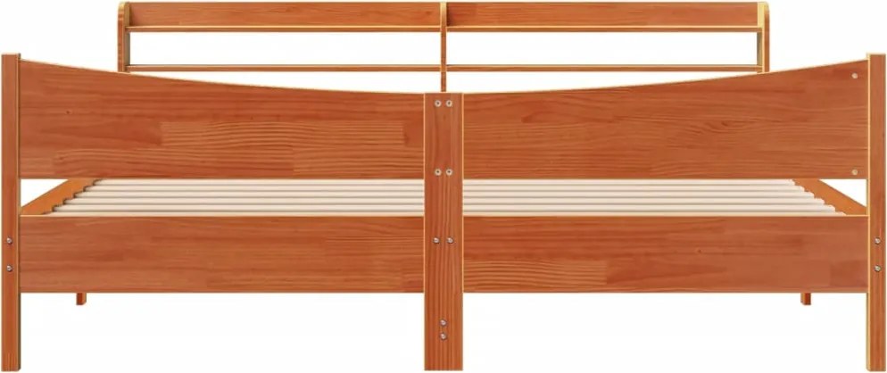 Rám postele s čelem voskově hnědý 200x200 cm masivní borovice 3307034