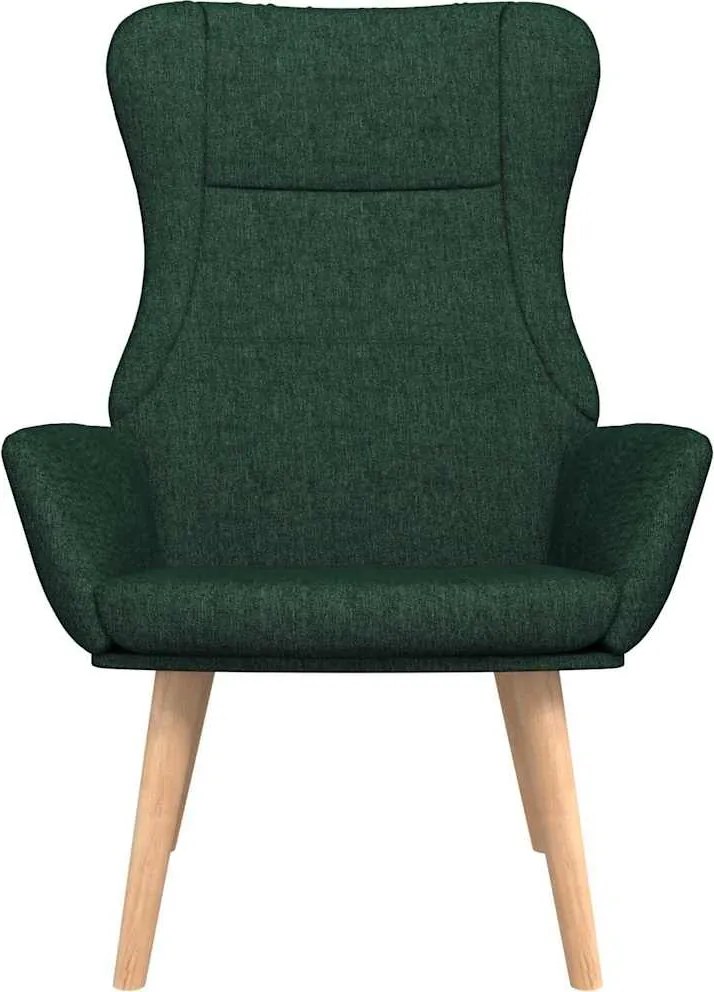 Relaxační křeslo tmavě zelené textil 341399