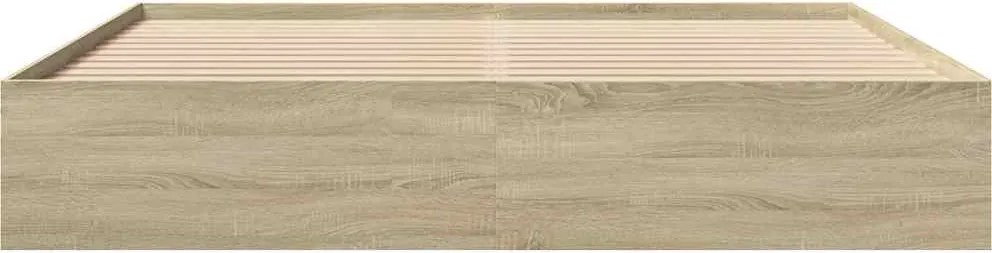 Rám postele bez matrace Dub Sonoma 200x200cm Dřevěné konstrukce 3295627