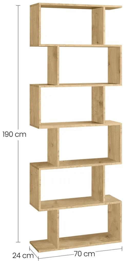 Knihovna TAYLOR ARTISAN 6 polic, 70x190 cm