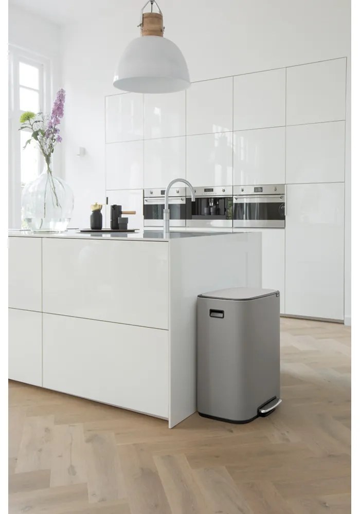 Brabantia Bo pedálový koš 2x30 l - minerální světle šedá