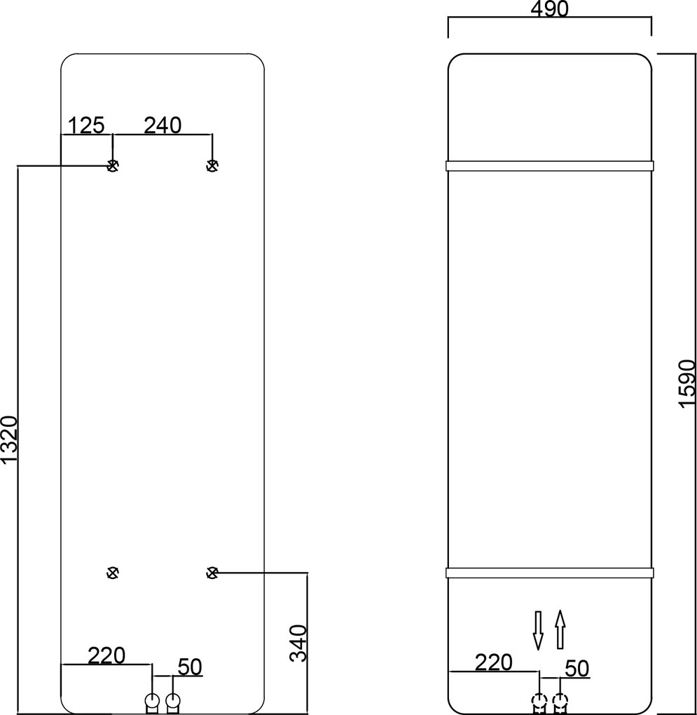 Sapho TABELLA 490 x 1590 mm MI1549 otopné těleso bílá mat