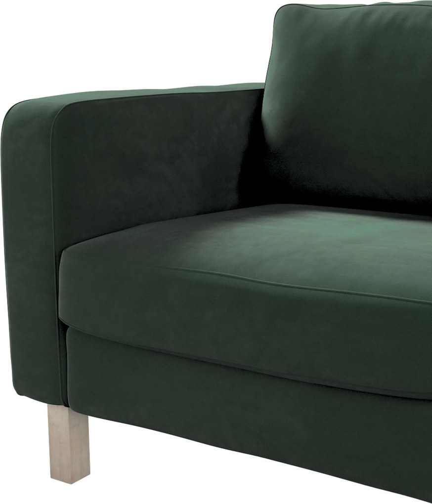 Potah na křeslo IKEA Karlstad, krátký barva zelená látka lesklé, sametová