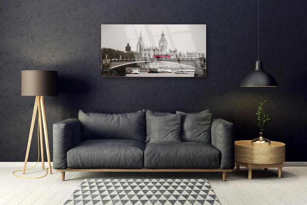 Obraz na skle Most Londýn Big Ben 140x70 cm