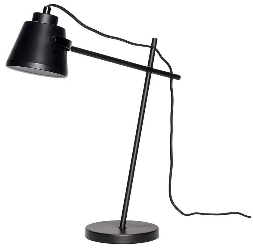 Hübsch Černá stolní lampa, černá barva, kov