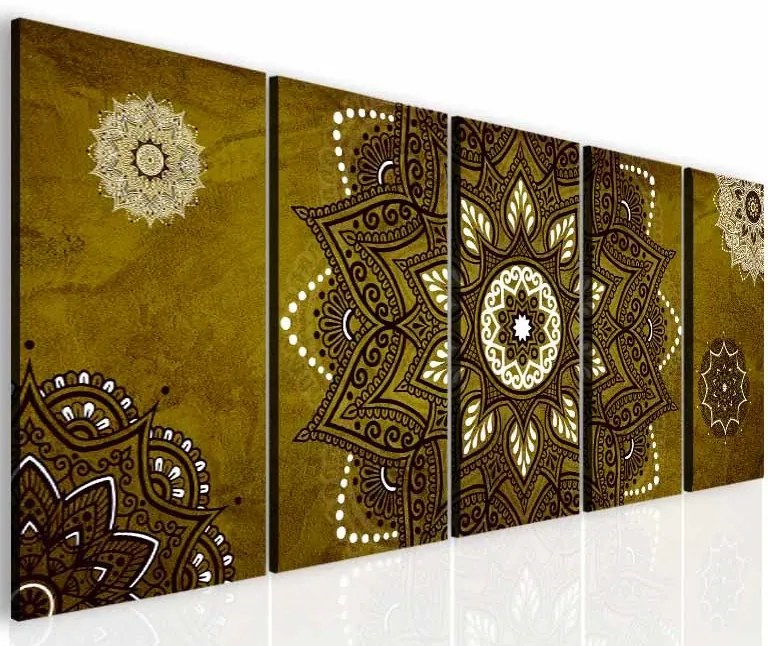 Pětidílný obraz mandala Gold Velikost (šířka x výška): 100x40 cm