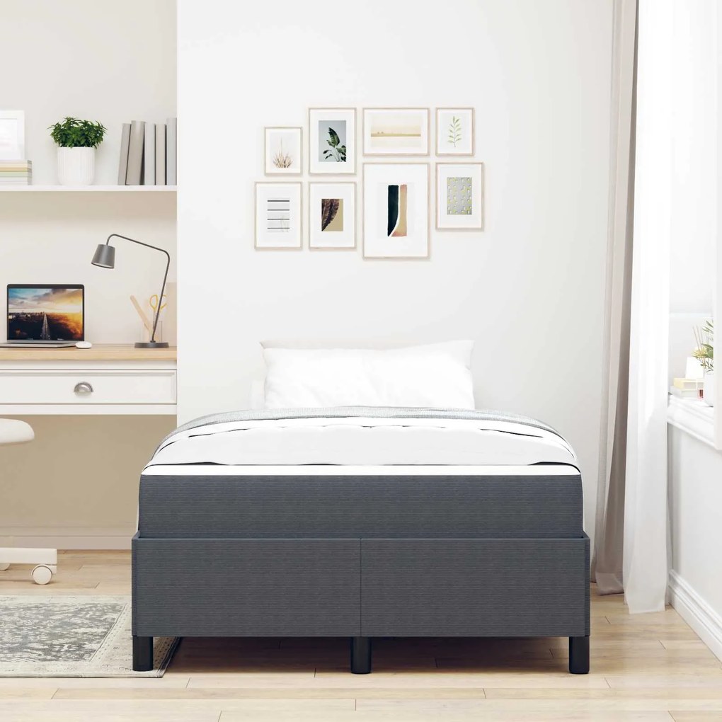 Rám postele s matrací Tmavě šedá 120 x 190 cm textil 3399111