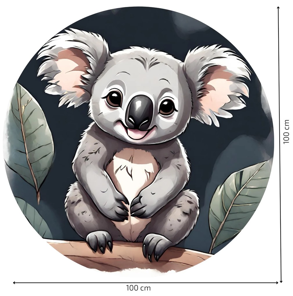 PIPPER. Kruhová samolepka na zeď "Koala" Velikost: 100cm