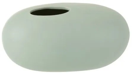 Světle zelená keramická oválná váza Pastel Green L - 25,2*15*13 cm