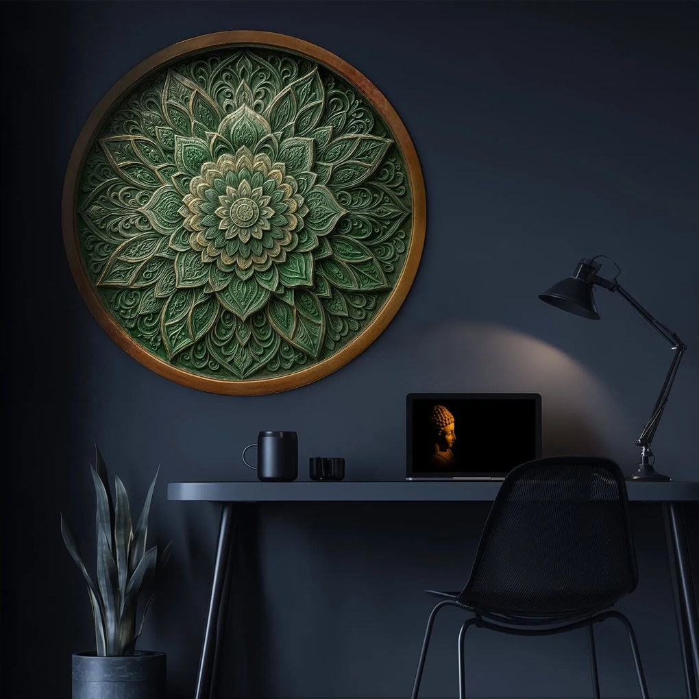 DUBLEZ | Mandala na zeď - Smaragd | UV tisk, Premium