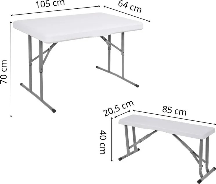 Pivní set pro 6 osob 105x64 cm SPRINGOS GF0096 bílý