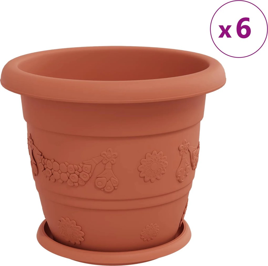 Květináče 24 ks Cihlově červená Ø 30 x 25 cm Plast 3403282