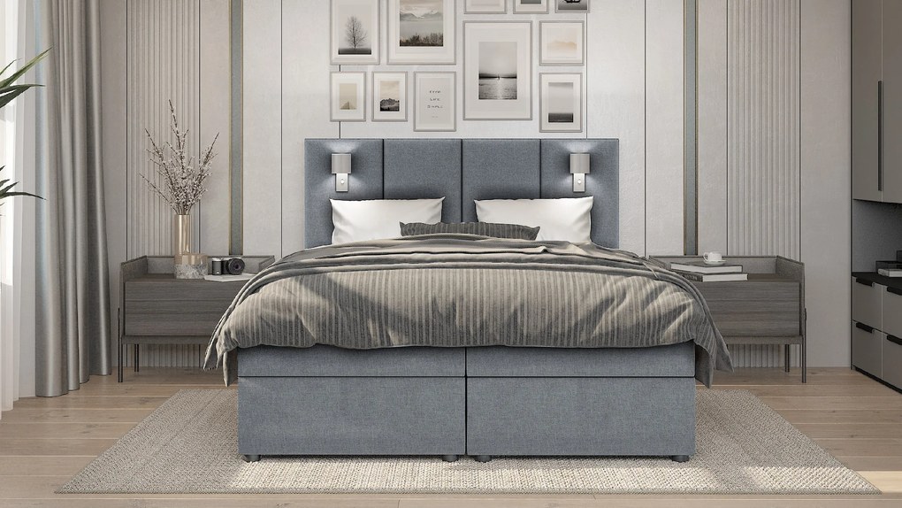 SFAB Kontinentální čalouněná postel PARMA (120x200 cm) Barva látky: Hnědá (Inari24)