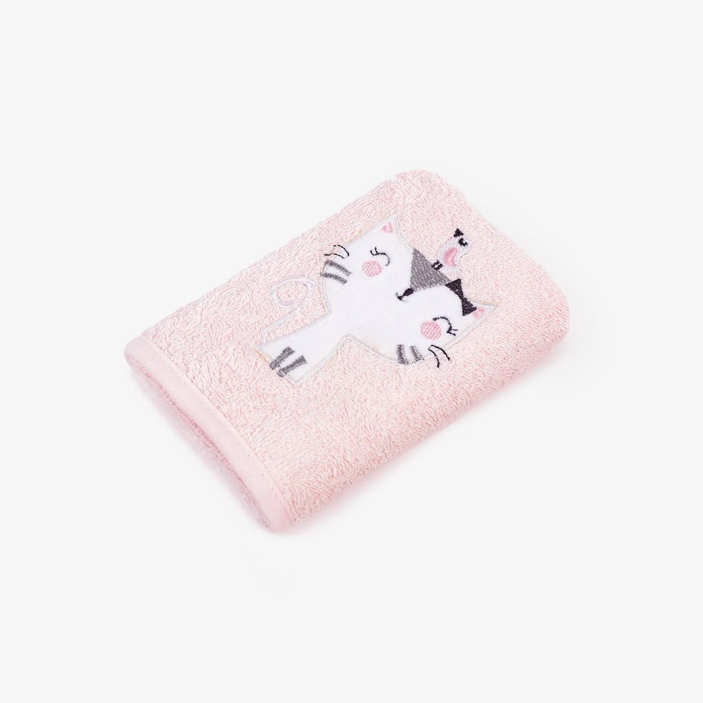 Goldea dětský froté ručník lili 30x50 cm růžový - kočka 30 x 50 cm
