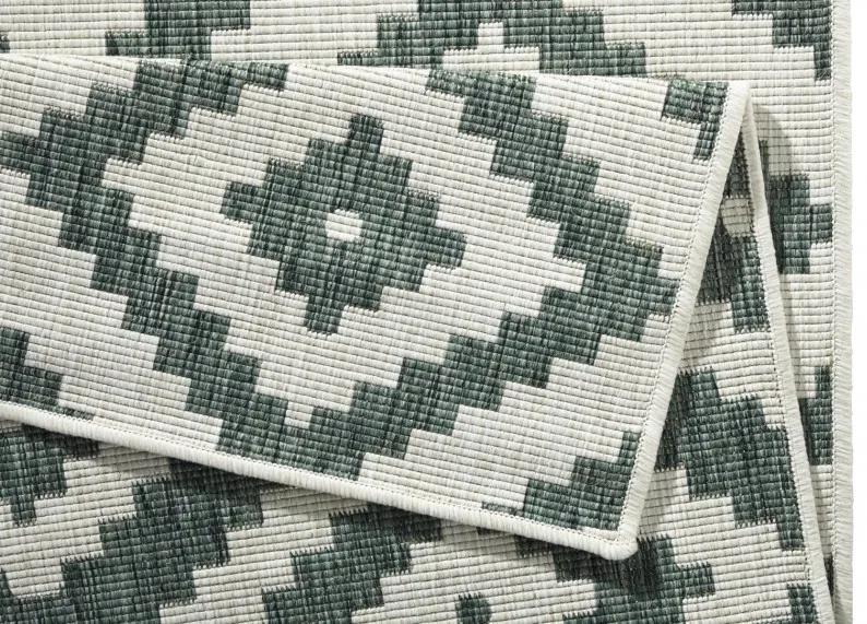 NORTHRUGS - Hanse Home koberce Kusový koberec Twin-Wendeteppiche 103131 grün creme – na ven i na doma - 120x170 cm