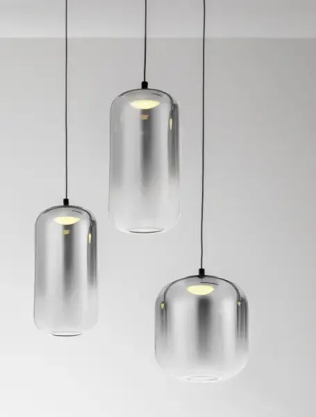 LED černo-šedý designový lustr Aelia 145
