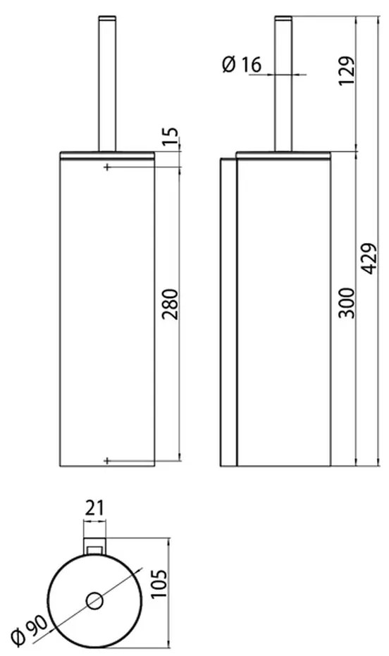 Emco System 2 - WC kartáč, chrom 351500102