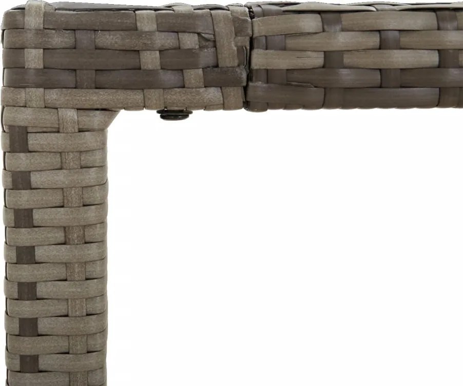 Zahradní stůl s dřevěnou deskou šedý 150 x 90 x 75 cm polyratan 319902