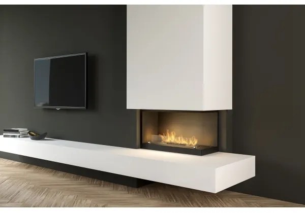 InFire - Rohový BIO krb 80x45 cm 3,5kW černá