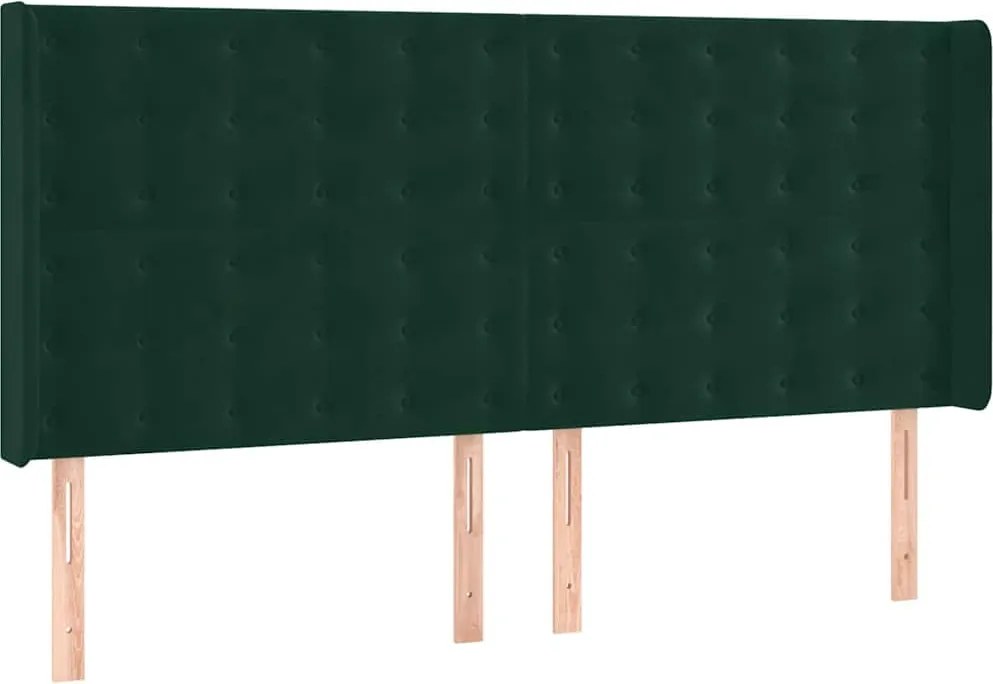 Box spring postel s matrací tmavě zelená 200x200 cm samet 3132942