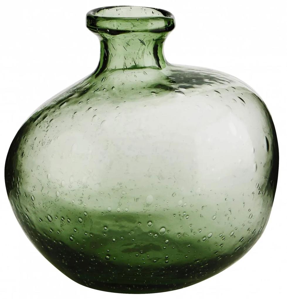 MADAM STOLTZ Skleněná váza Organic Green Glass, zelená barva, sklo