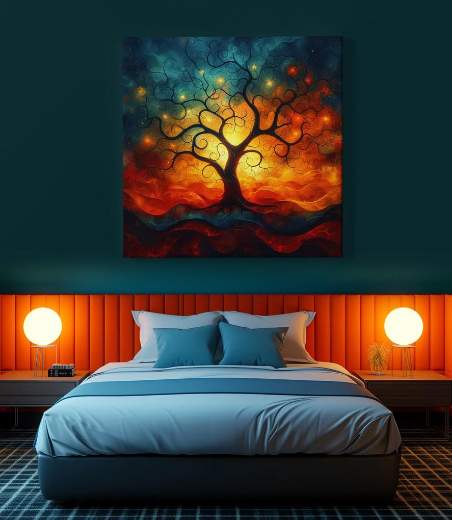 Obraz na plátně - Strom života Slunečné opojení FeelHappy.cz Velikost obrazu: 100 x 100 cm