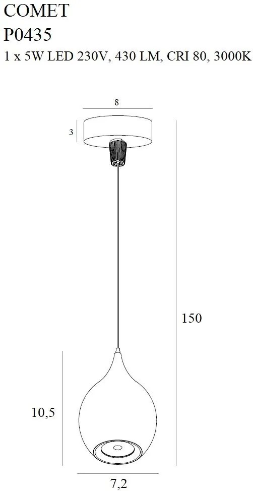 Maxlight Závěsné svítidlo Maxlight P0435 COMET DROP