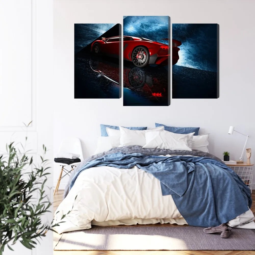 Vícedílný obraz Sportovní Auto Na Abstraktní Pozadí Nedostatek Nedostatek Plátno Canvas 60x40