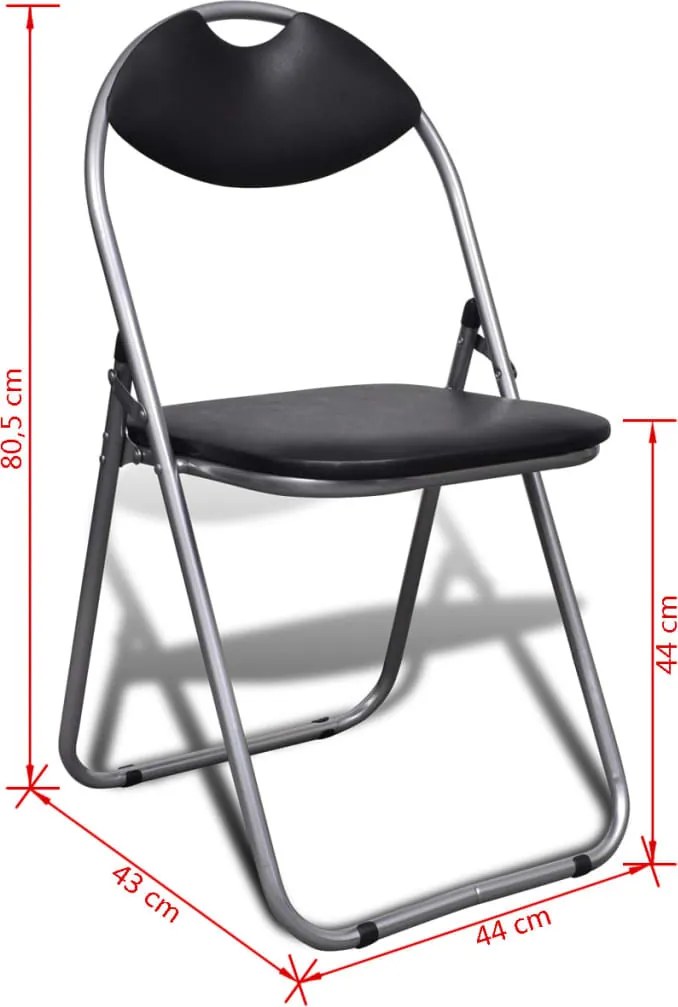 vidaXL Skládací jídelní židle 6 ks černé umělá kůže [241494]