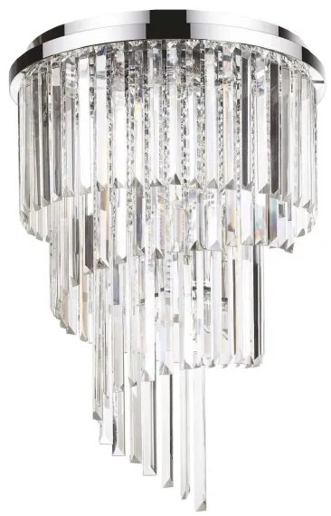 Ideal Lux - Křišťálový přisazený lustr CARLTON 12xE14/40W/230V pr. 50 cm chrom